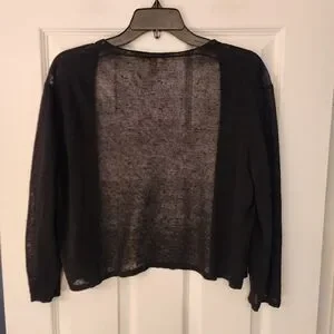 Eileen Fisher | Sweaters | Eileen Fisher Organic Linen Black Semi Sheer ...
